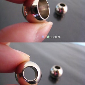 6pcs Silver End Cap 8.5mm and 5.5mm Finding Silver Round Ball Spacers ...