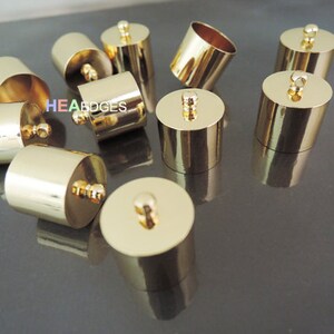 4pcs Gold End Caps 13mm - Findings Gold Plated Very Large Leather Cord ...