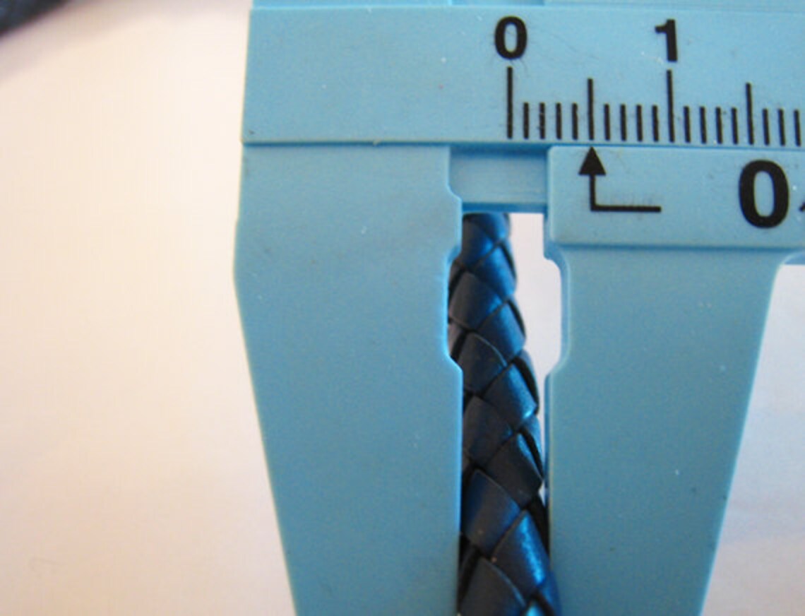 Leather Cord 5mm Dull Blue Round Braided Bolo Genuine | Etsy