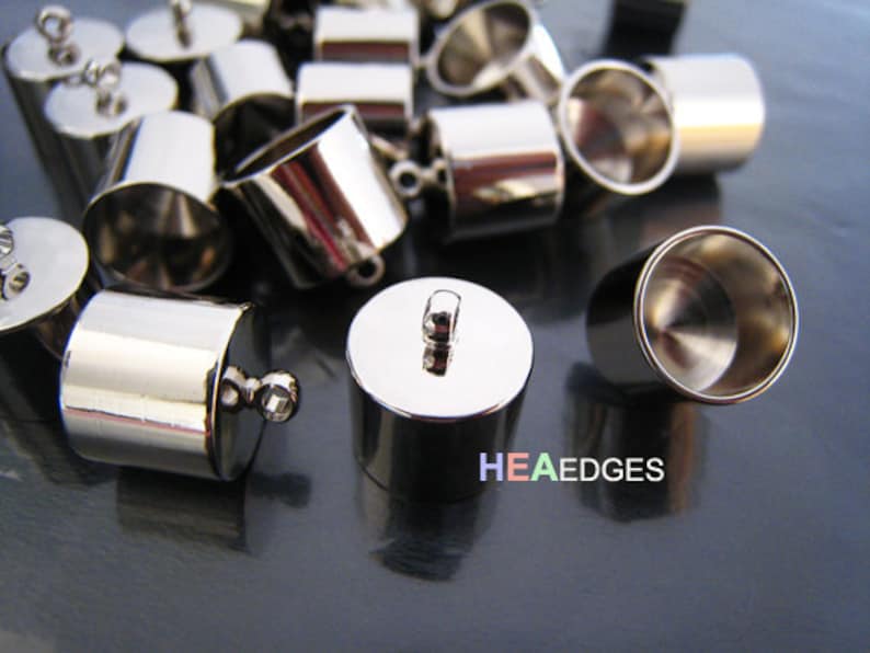6pcs Silver End Caps 10mm Findings Silver Plated Large - Etsy