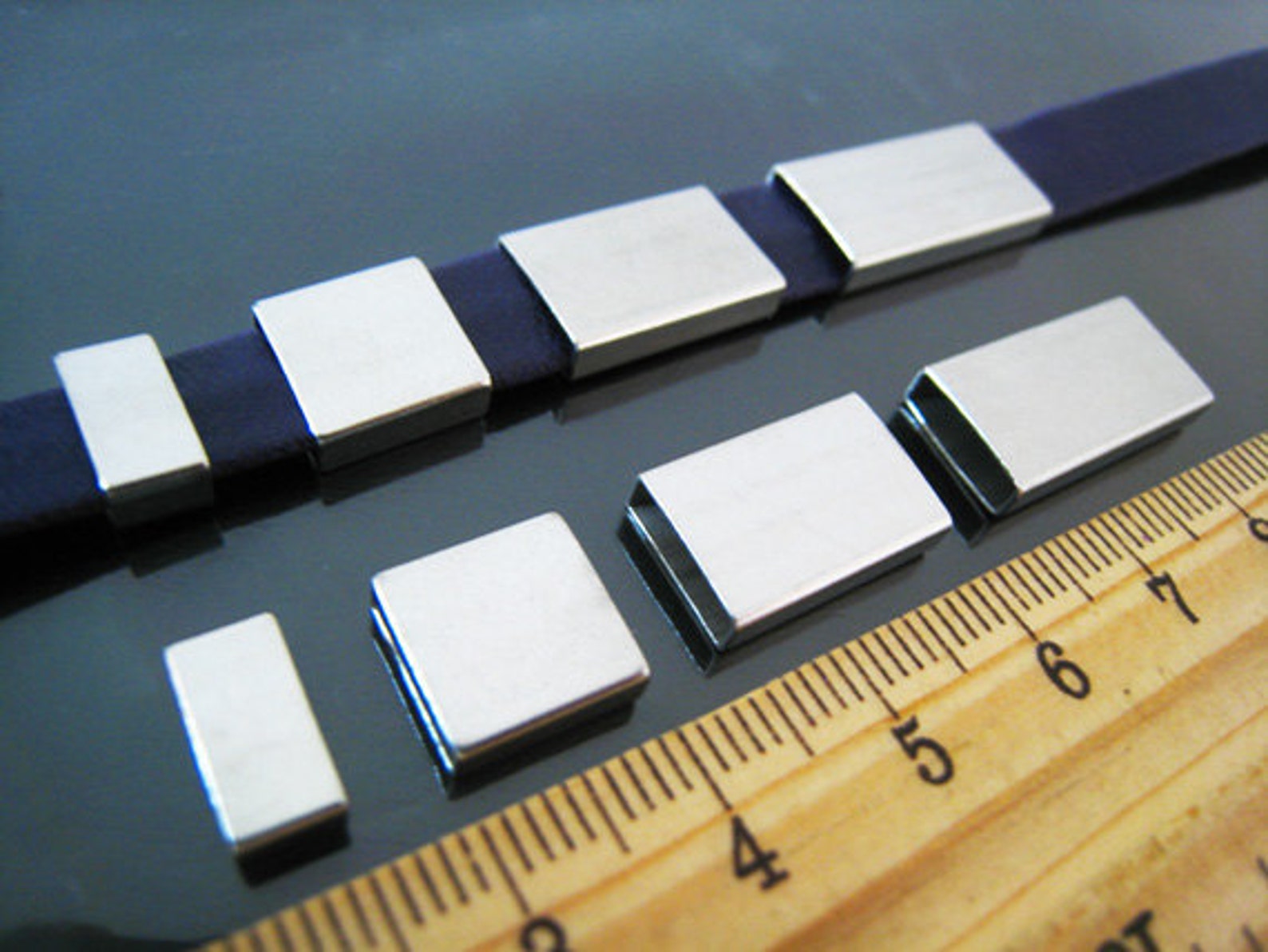 Finding 4 Pcs Silver Straight Flat Rectangular Tubes 20mm X - Etsy