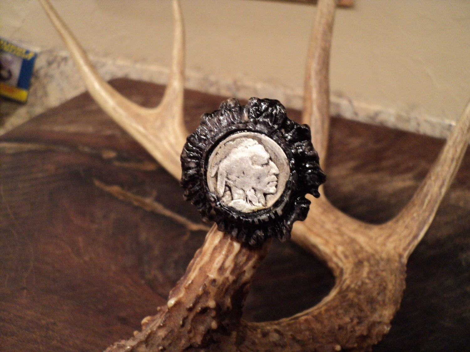 Buffalo Nickel Carved Antler Burr Wild Rag Scarf Slide - Etsy