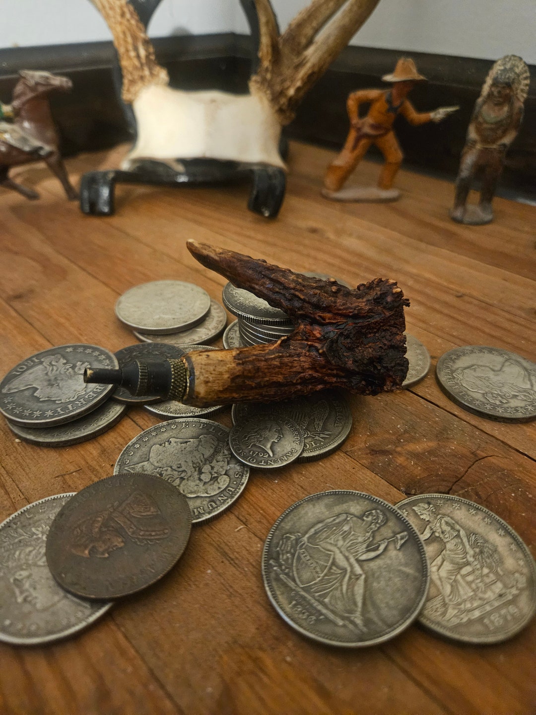 1890 Indian Head Penny Flintlock Pan Charger Deer Antler - Etsy