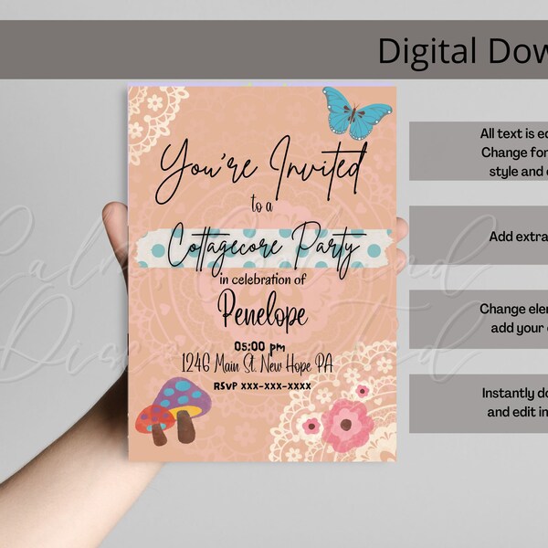 Cottagecore Birthday Party Invitations - Etsy