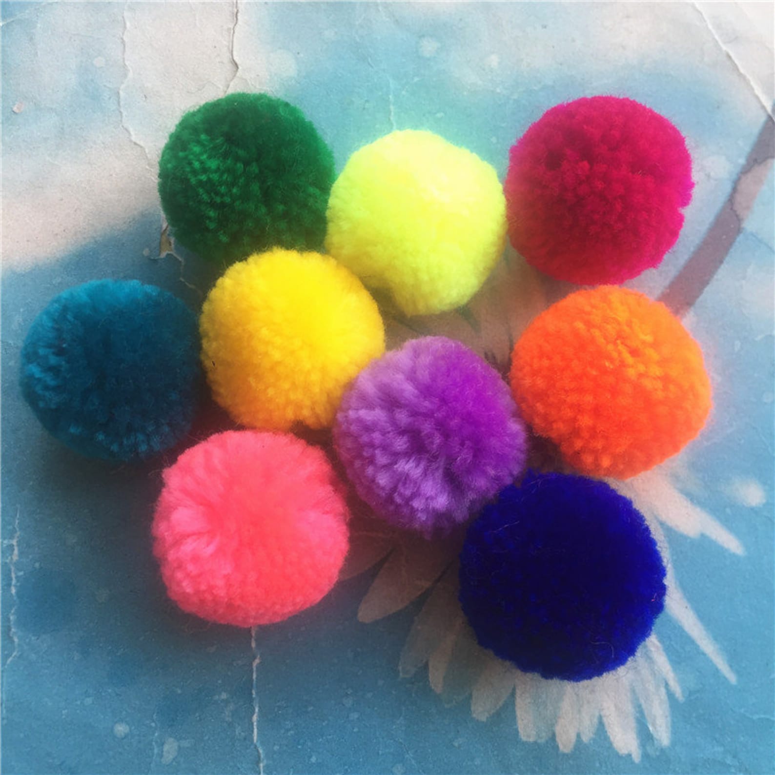 New Style--50pcs Assorted 30mm Wool Round Pom Poms Charms Findings - Etsy