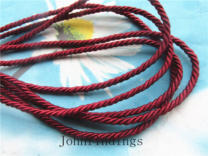 High Quality 10 Yards 3mm Maroon Twist Silk Rope Cords - Etsy