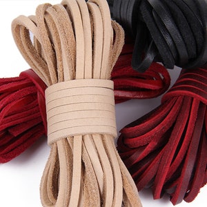5 Meters 3x2mm 18 Colors for Your Choose Flat Genuine/real Leather ...