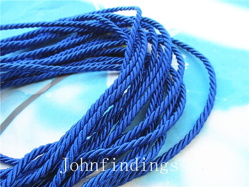 High Quality 10 Yards 3mm Royal Blue Twist Silk Cords/rope Cords - Etsy