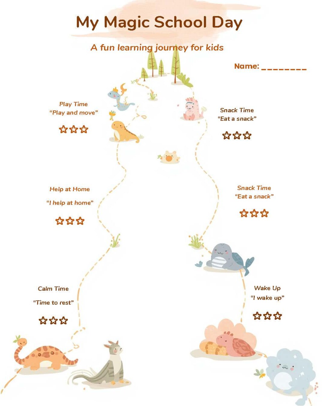 My Magic School Routine Printable for Kids | Visual Daily Chart ...