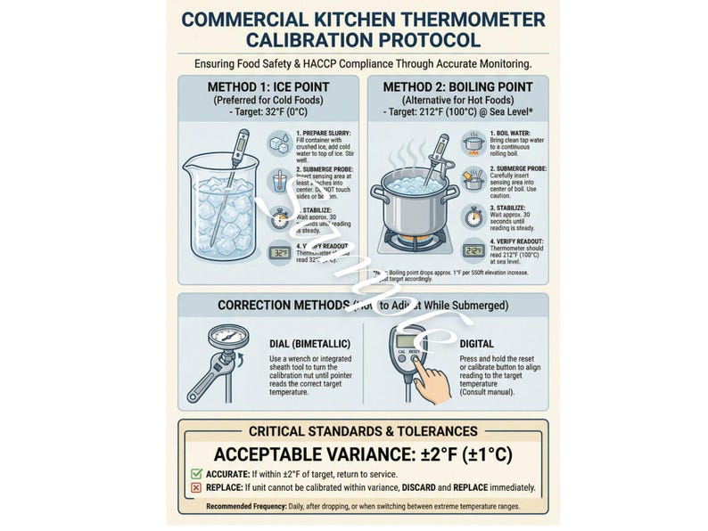 Thermometer Calibration Guide Poster | Kitchen Food Safety Compliance ...