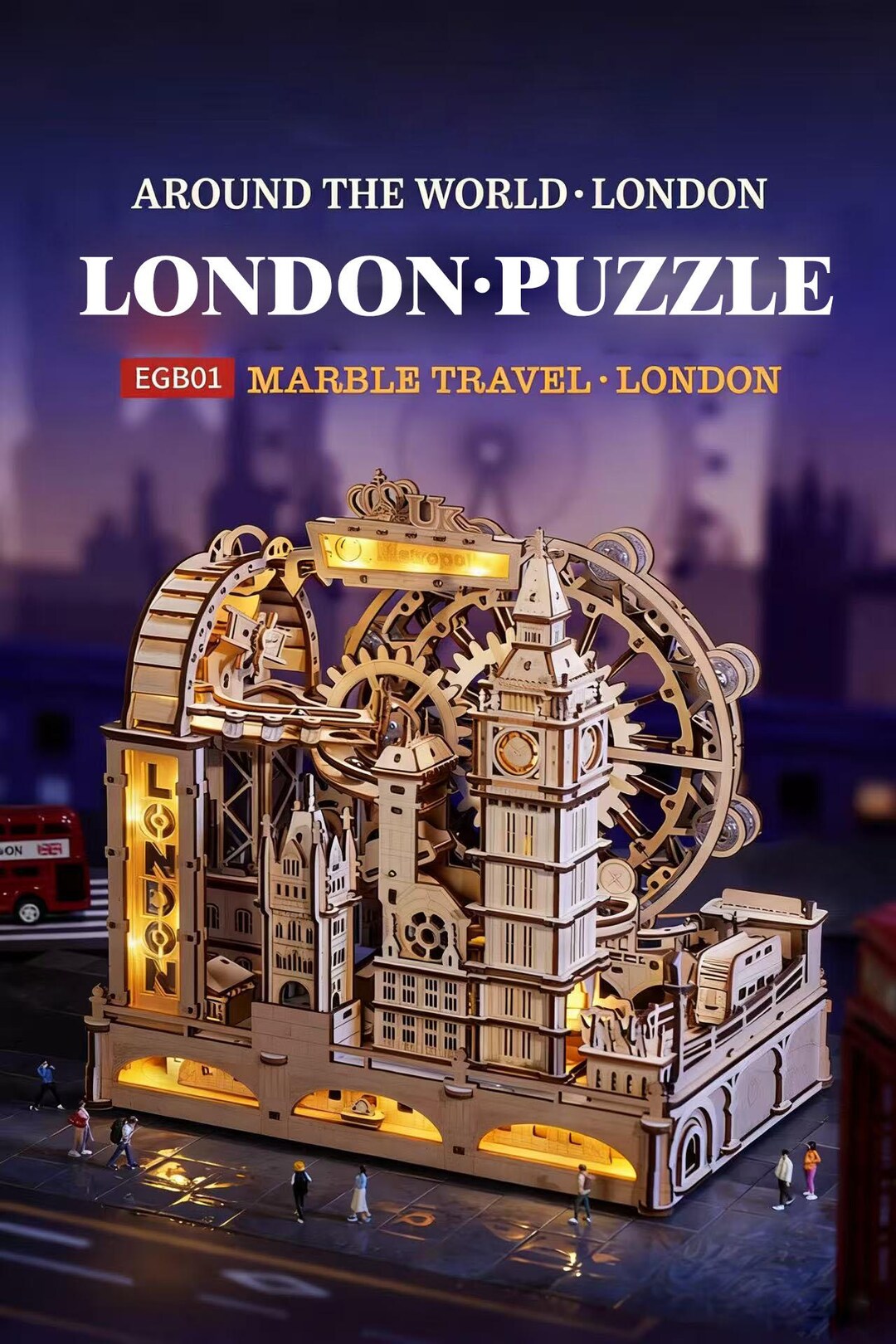 Around the World: London Wooden Model Building Kit - Handmade Wooden ...