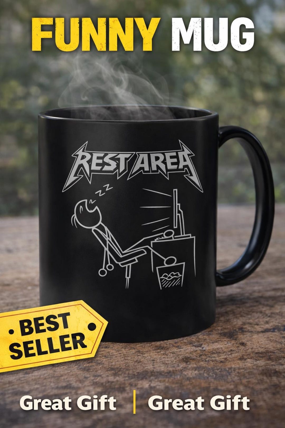 Funny Rest Area Coffee Mug | Office Humor Ceramic Mug, Work Break Joke ...