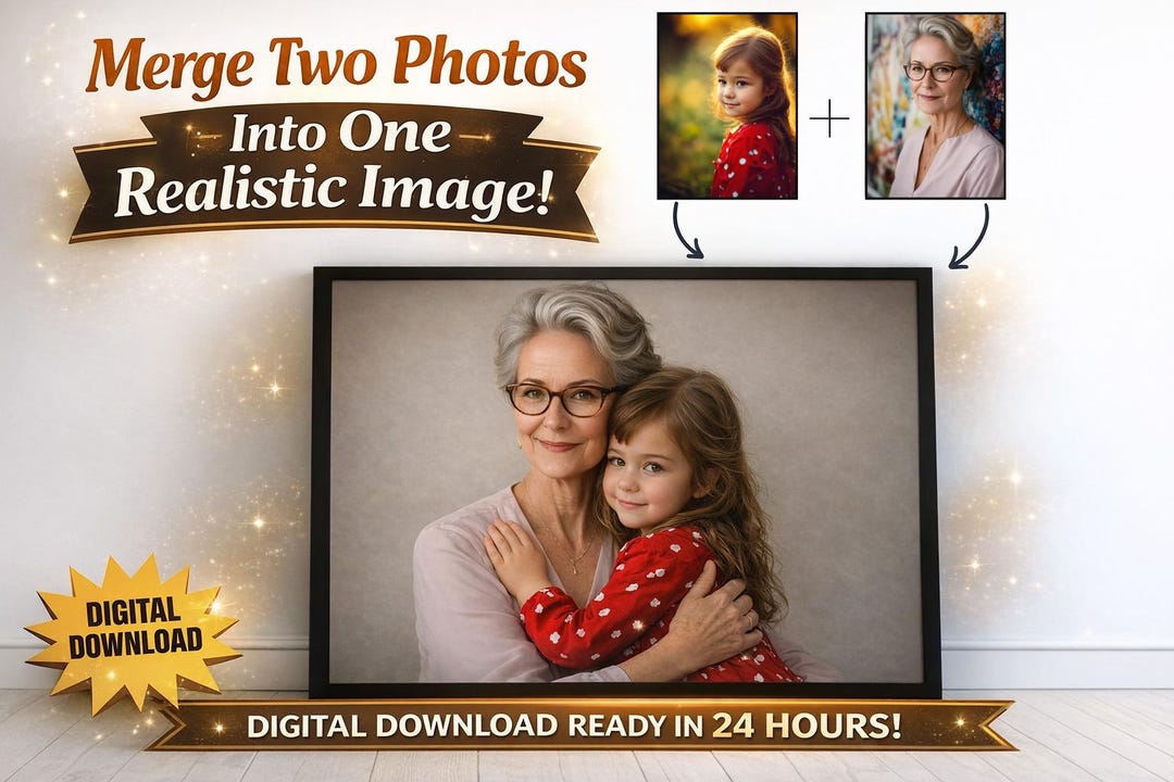 Add Person to Photo, Custom Family Portrait for Wedding, Merge Photos ...