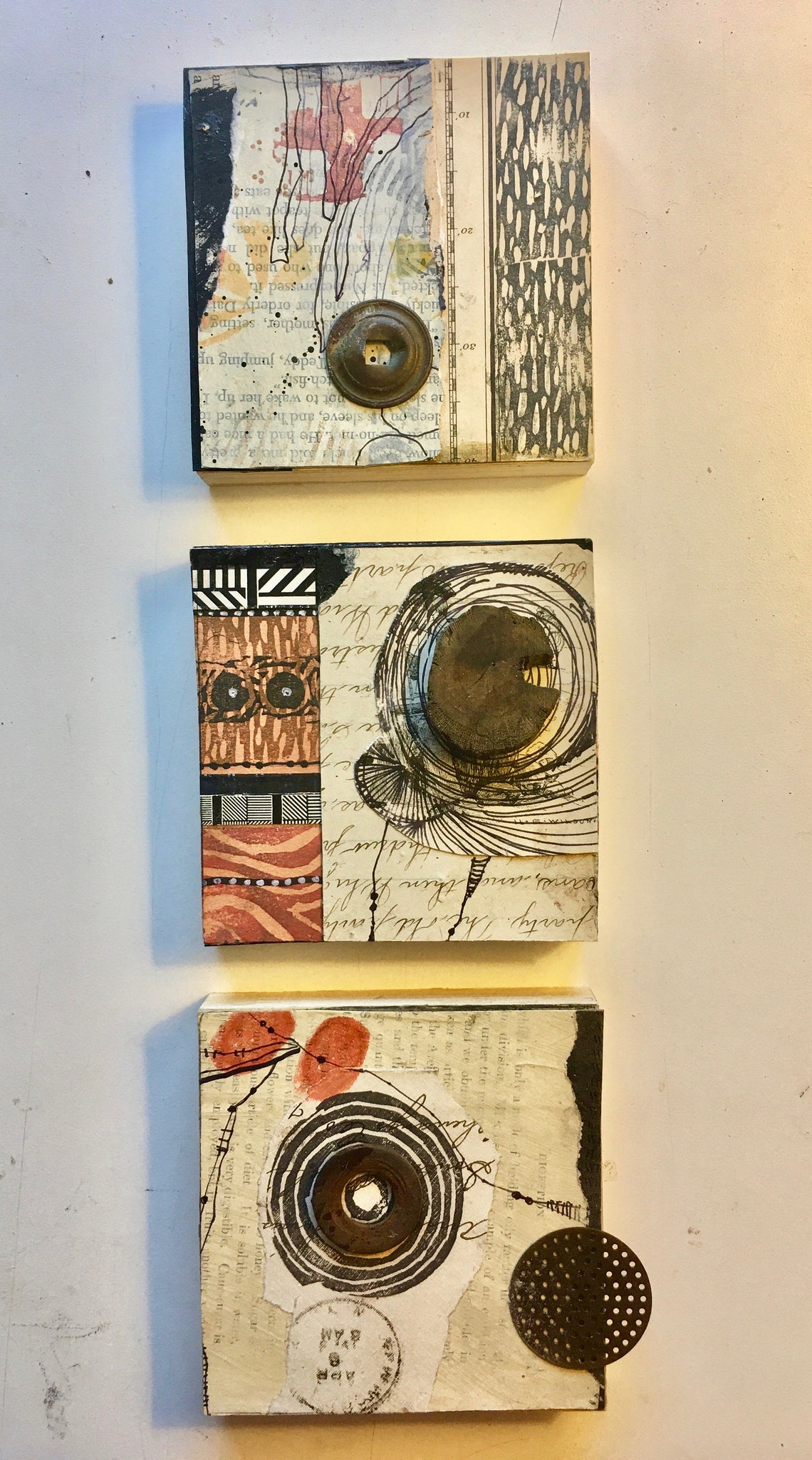 Nine Piece Collage Grid, Mixed Media - Etsy