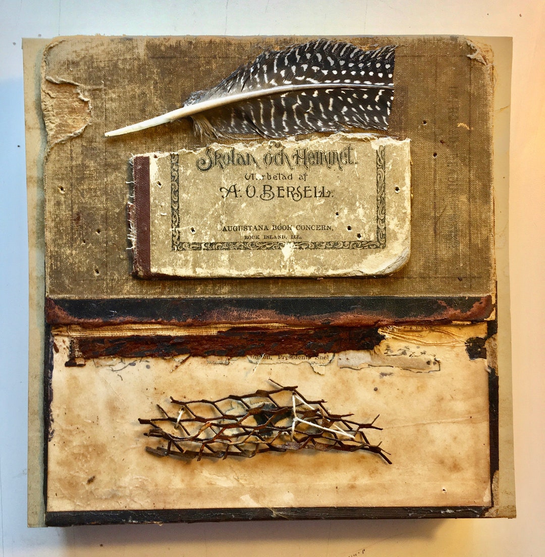 Modern Cottage Style Collage, Earthy Found Materials - Etsy