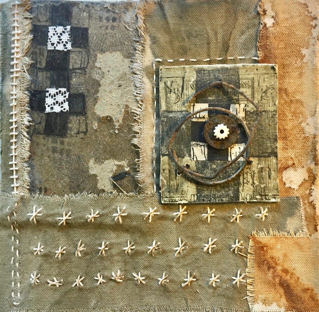 Enduring and Calm Mixed Media Collage With Natural Materials, a Unique ...