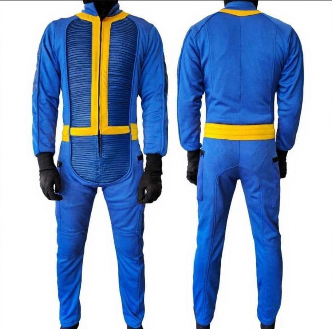 Fallout Vault Dweller 111 Cosplay Jumpsuit | Blue & Yellow Vault Suit ...