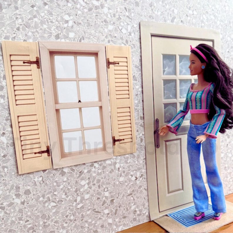 Miniature Dollhouse Window With Shutters 1:6 Scale Printable – Cozy ...