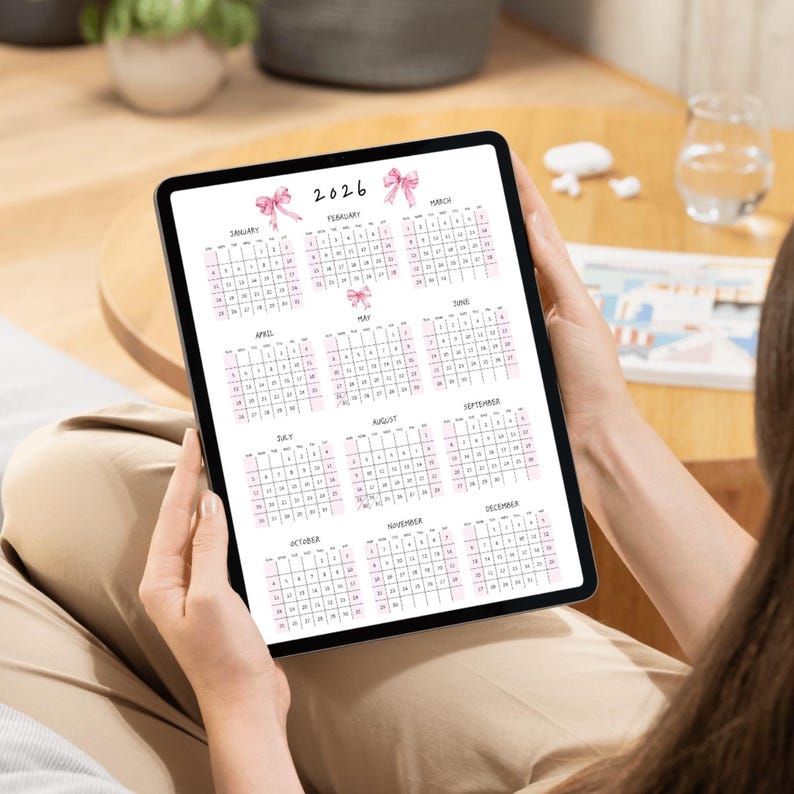 2026 Pink Ribbon Calendar, A3 A4 Letter Size (PDF Download) - Etsy