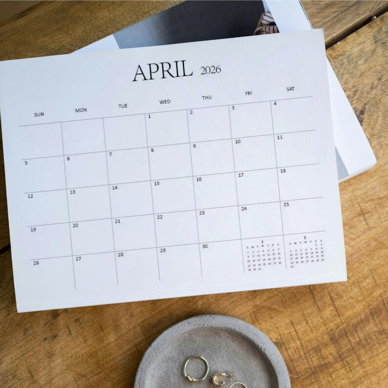 2026 Monthly Calendar,letter,a4,a3 Size, Small Calendar Inside the ...