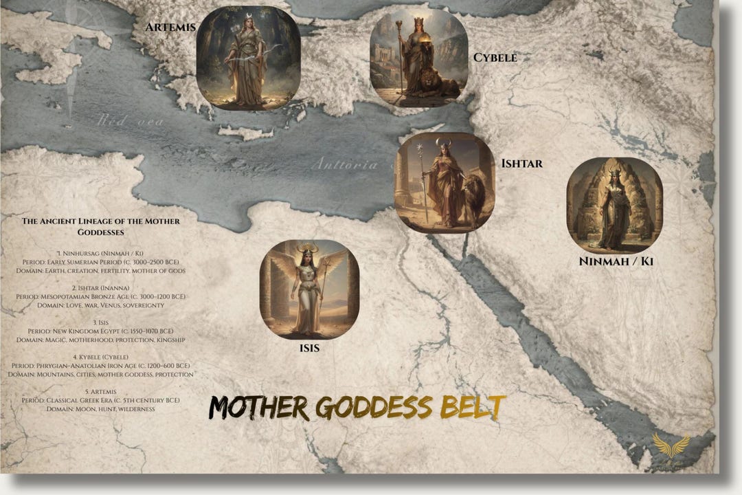 Goddess Timeline Map, Divine Feminine History, Spiritual Wall Art ...