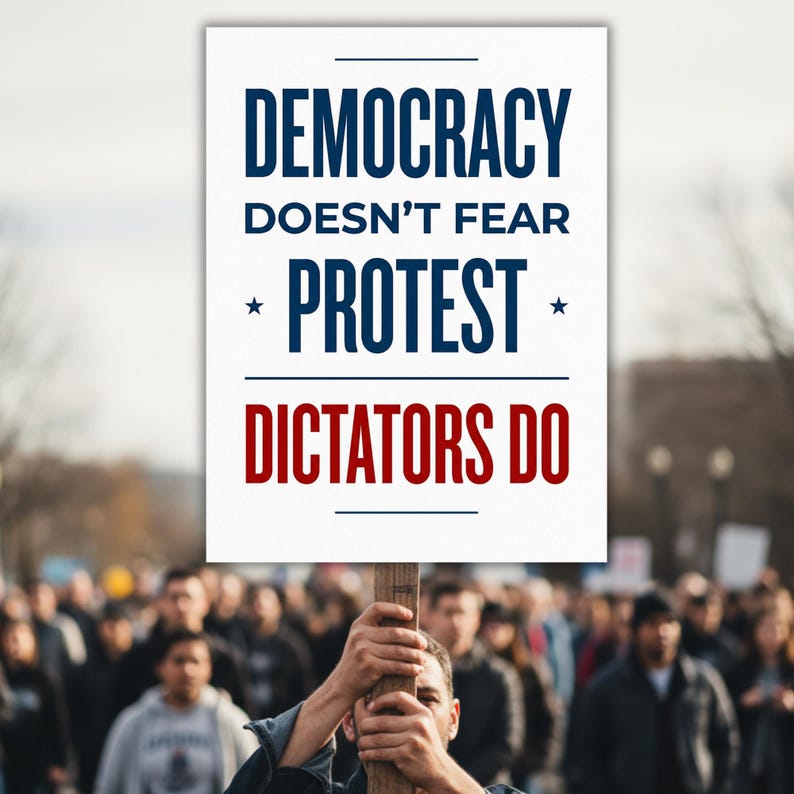 Printable Anti-trump Protest Signs Bundle, No Kings Protest Posters ...