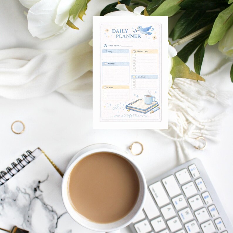 Daily Planner Printable PDF | Cute Pastel to Do List | Minimal ...