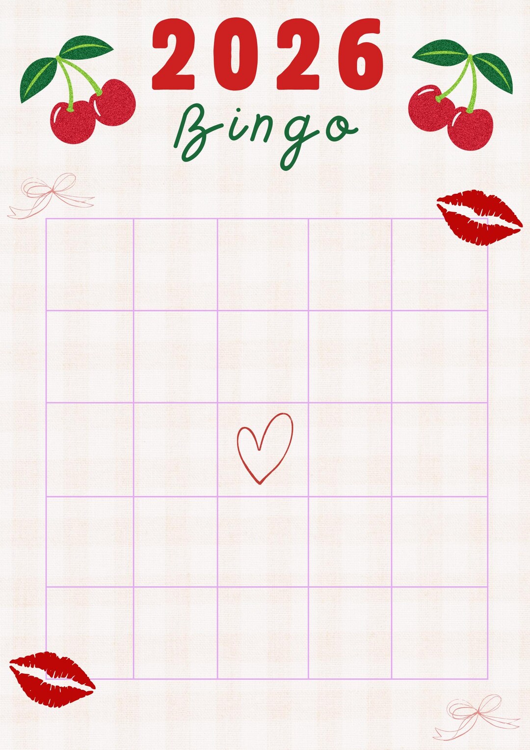 2026 Life Bingo Card | Yearly Goals & Memories Game | Printable Bingo ...