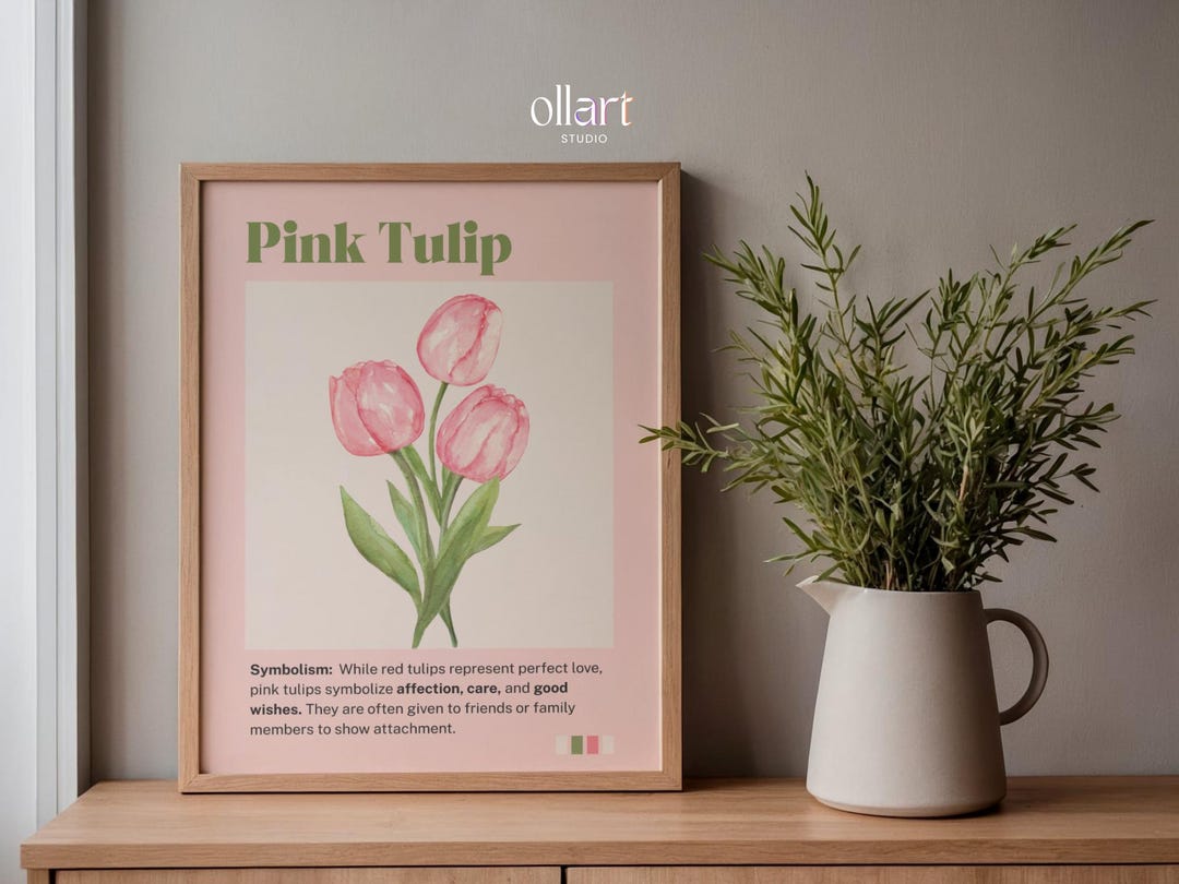 Pink Tulip Wall Art Printable, Romantic Floral Print, Bridgerton ...