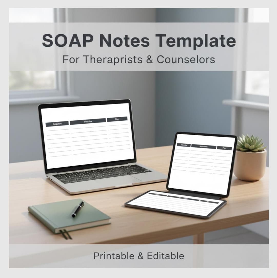 SOAP Notes Template for Therapists | Counseling Session Notes ...