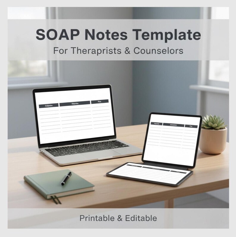 SOAP Notes Template for Therapists | Counseling Session Notes ...