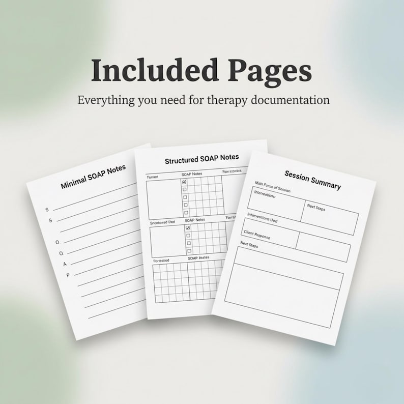 SOAP Notes Template for Therapists | Counseling Session Notes ...
