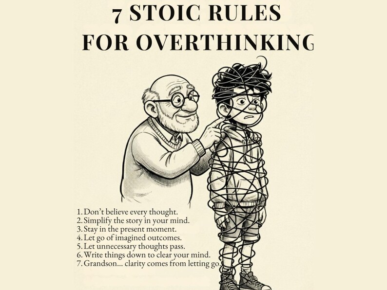 Stoic Wall Art for Overthinking – 7 Stoic Rules to Quiet the Mind ...