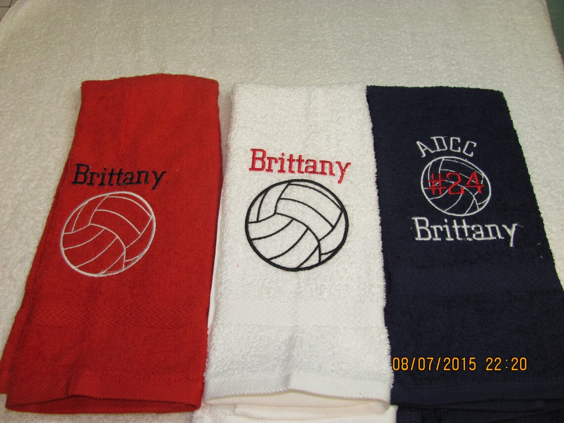 Volleyball team Towel custom personalized embroidery | Etsy