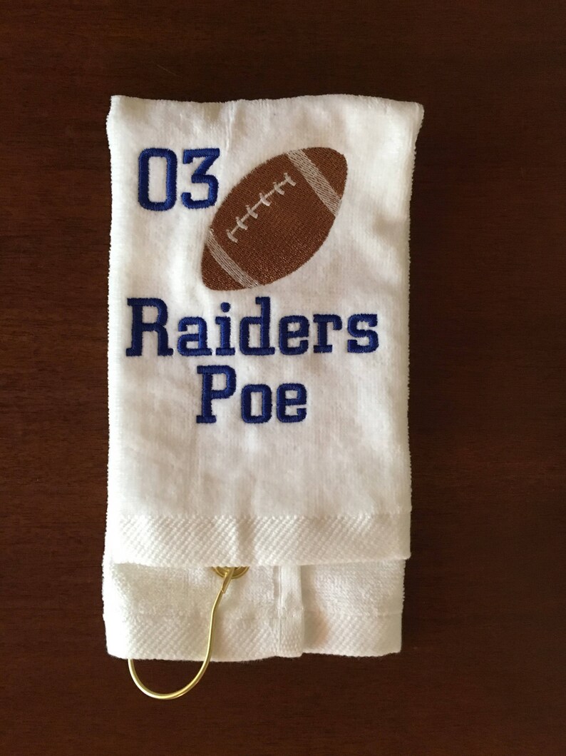 Personalized Football Towel: Embroidered Terry Velour, Sports Gift - Etsy