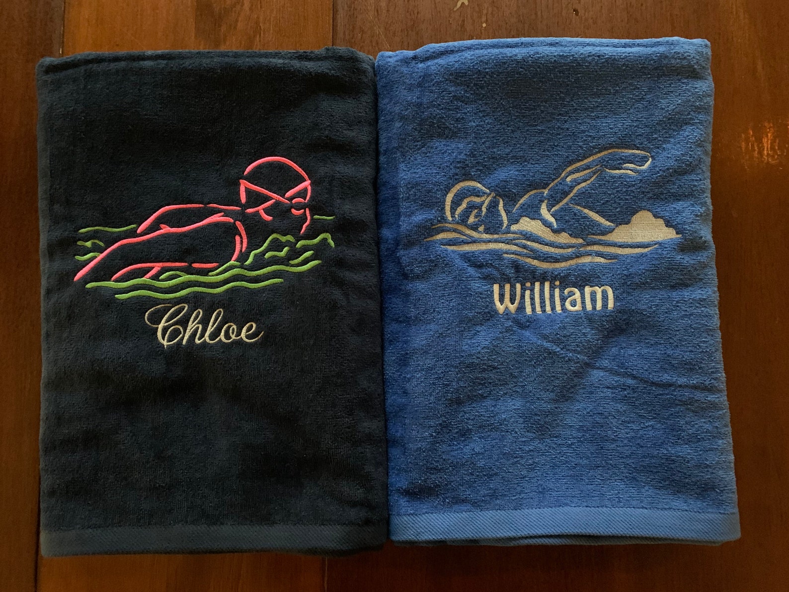 Personalized Swim Team Towel: Monogrammed Beach or Bath Towel (30x60 ...