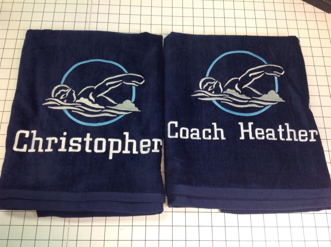 Personalized Embroidered Swim Team Towel, Monogrammed Pool Towel - Etsy