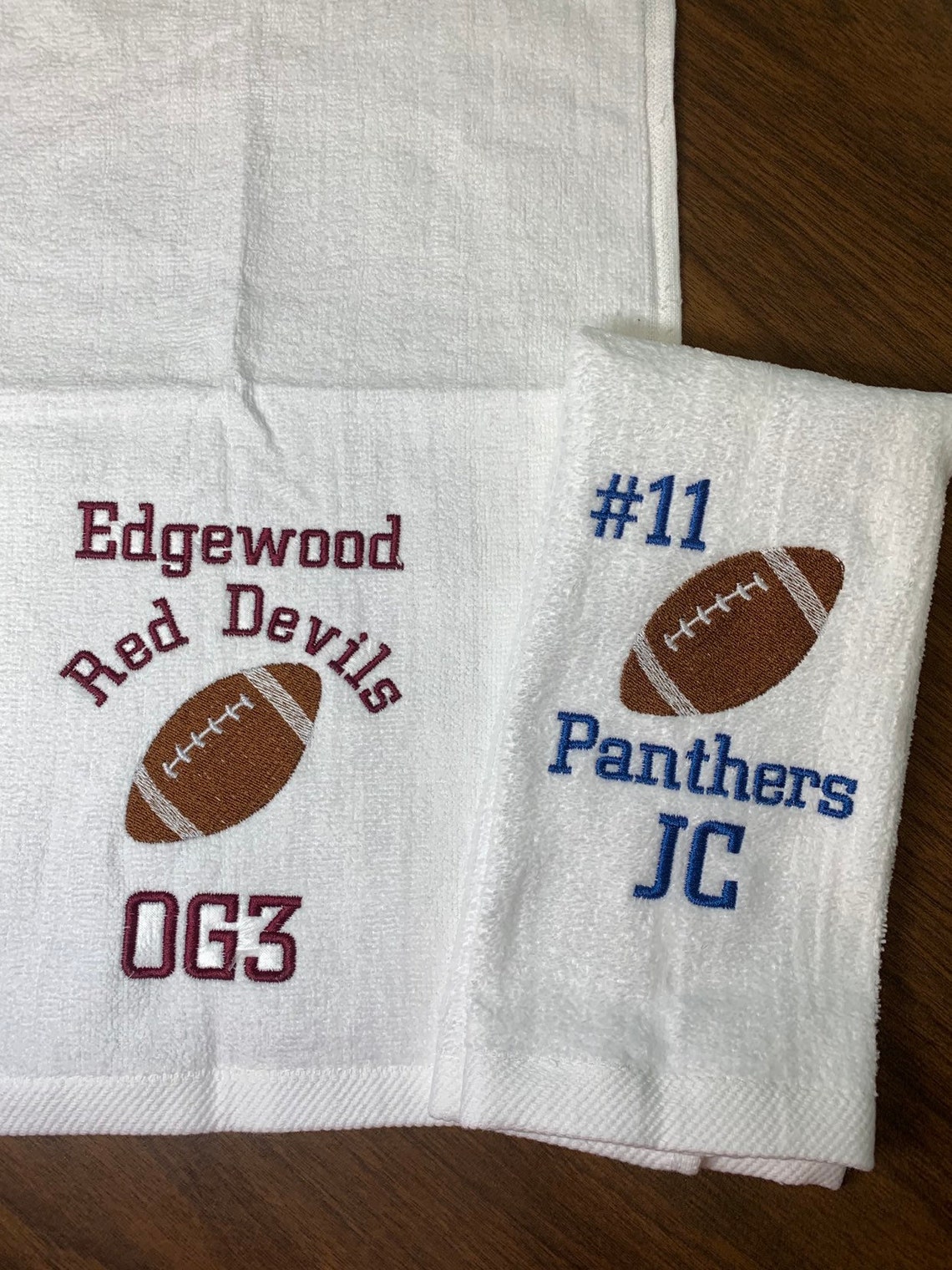 Personalized Football Towel: Embroidered Terry Velour, Sports Gift - Etsy