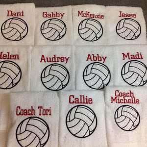 Personalized Volleyball Towel, Personalized Towel, Embroidered Towel ...