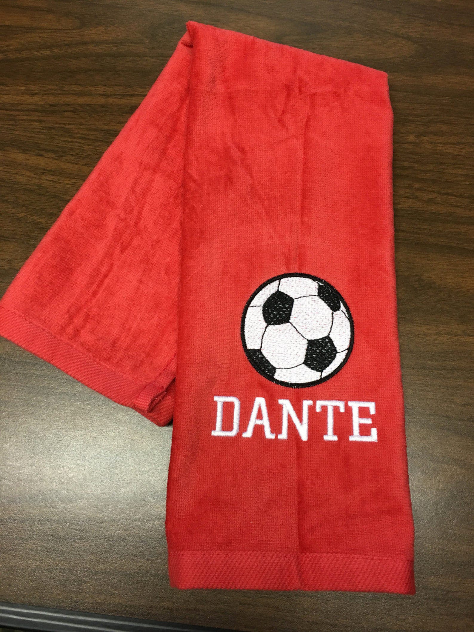 Personalized Soccer Towel Fast Turn Around Embroidery | Etsy