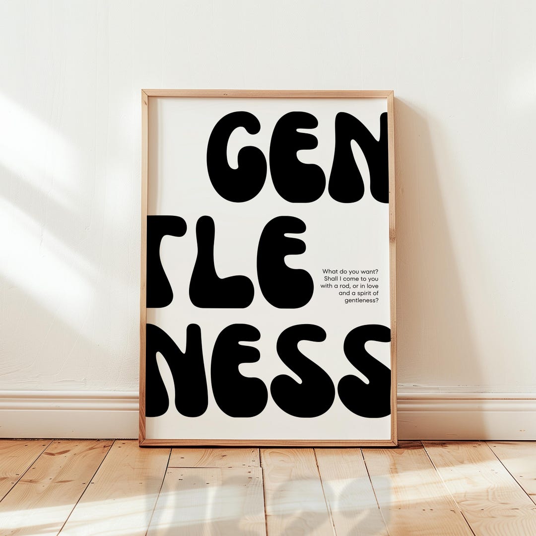 Gentleness Scripture Art Print, Retro Christian Decor (digital Download ...