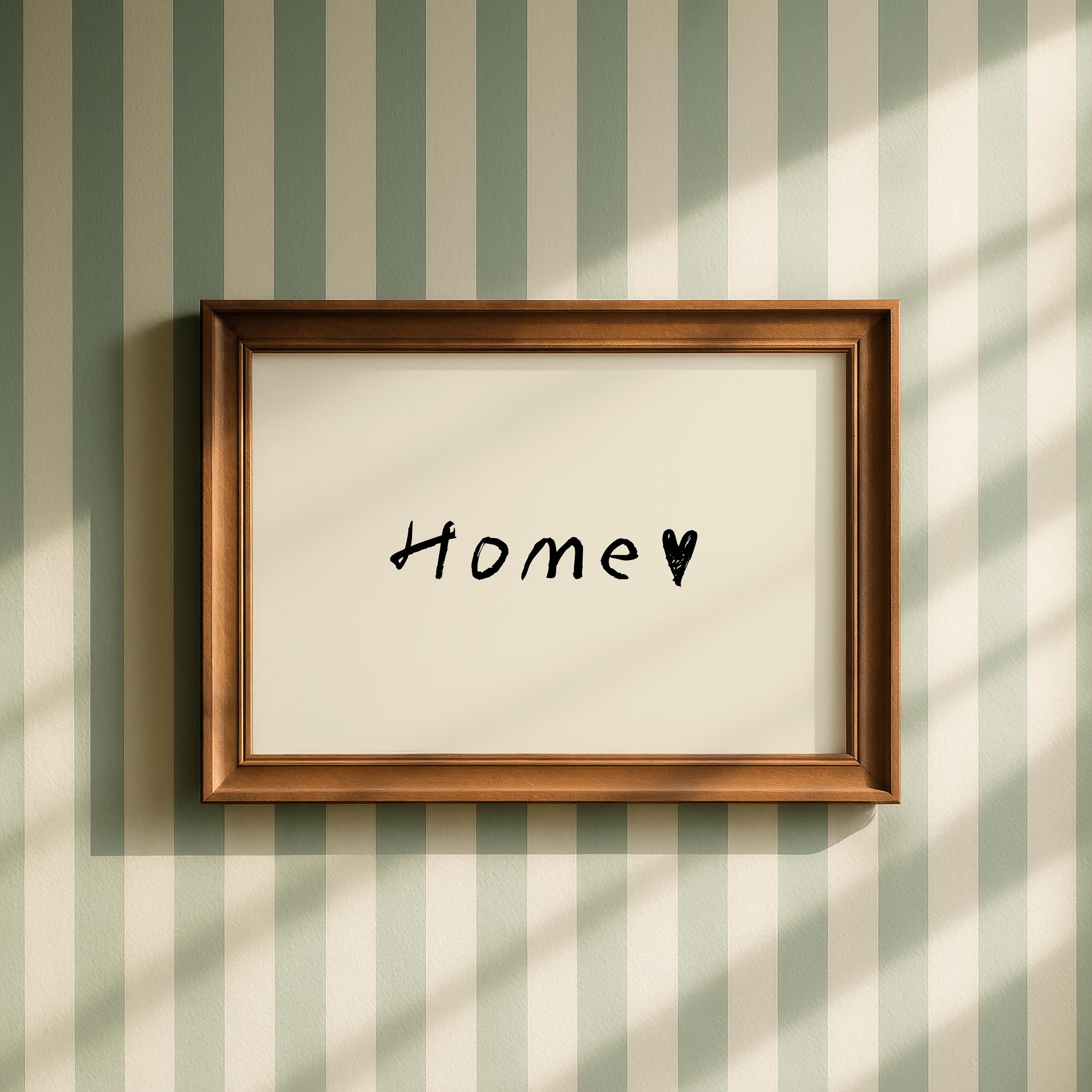 Home Printable Horizontal Wall Art, Minimalist Home Sweet Home Sign ...