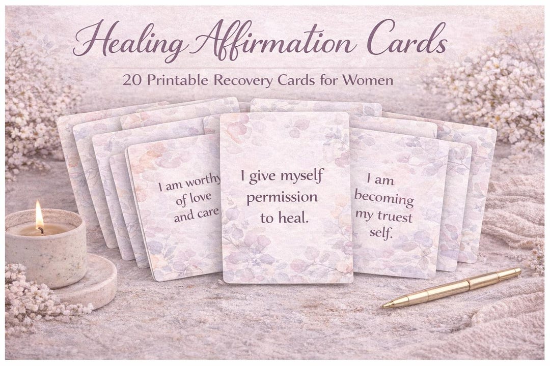 Healing Affirmation Cards, 20 Printable Recovery Cards for Women ...