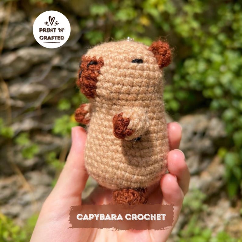 Capybara Tiny Amigurumi Crochet Pattern | Low Sew Crochet | Capybara ...