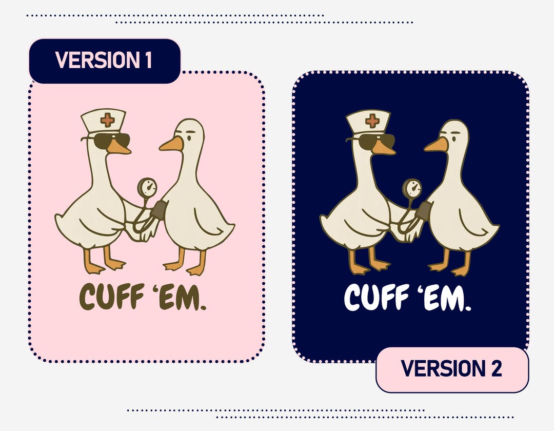 Chaotic Goose Meme PNG, Cuff Em Funny Quote Art, Cartoon Goose ...