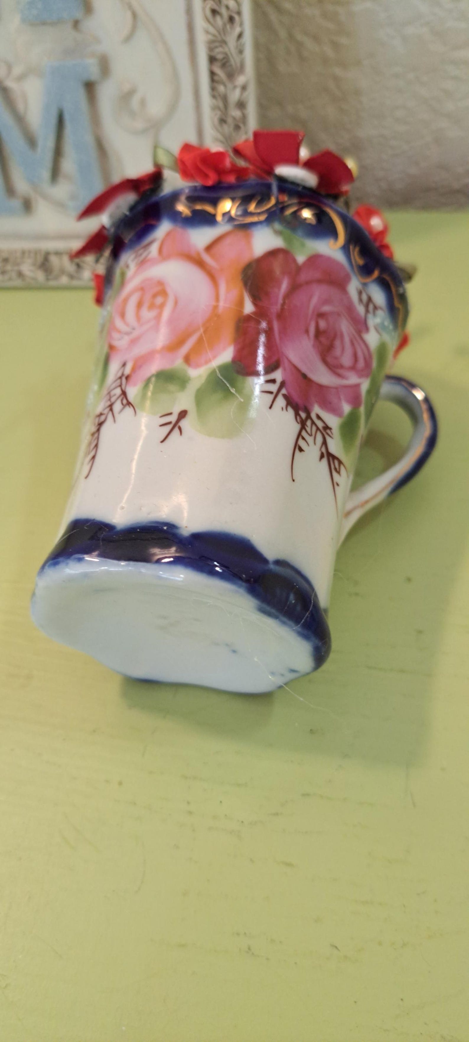 Blue Ceramic Demitasse Cup Pin Cushion! Vintage Item Made Into a Pin ...