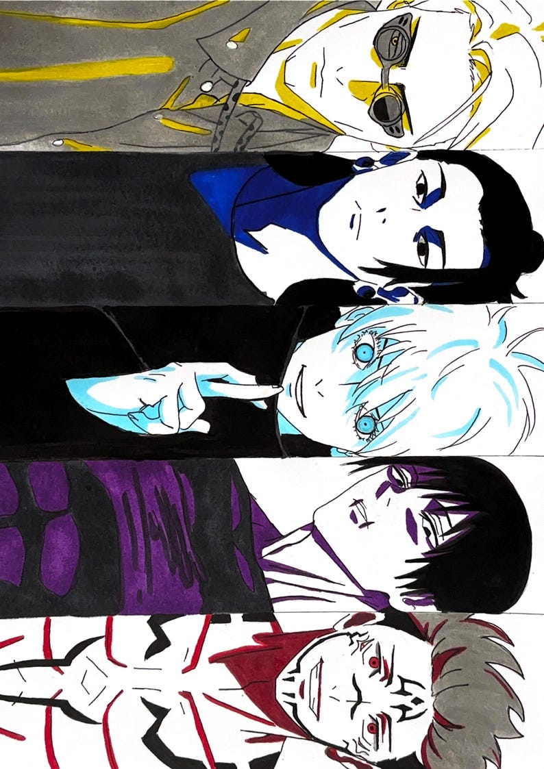 Jujutsu Character Poster / Manga Print / Digital Illustration / Fan Art ...