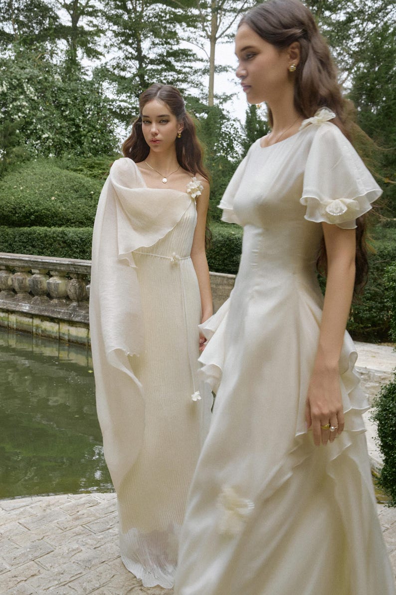 HANGKAO_ SELLY Dress, A Thigh Slit Design With Ruffled Panels, Adorned ...