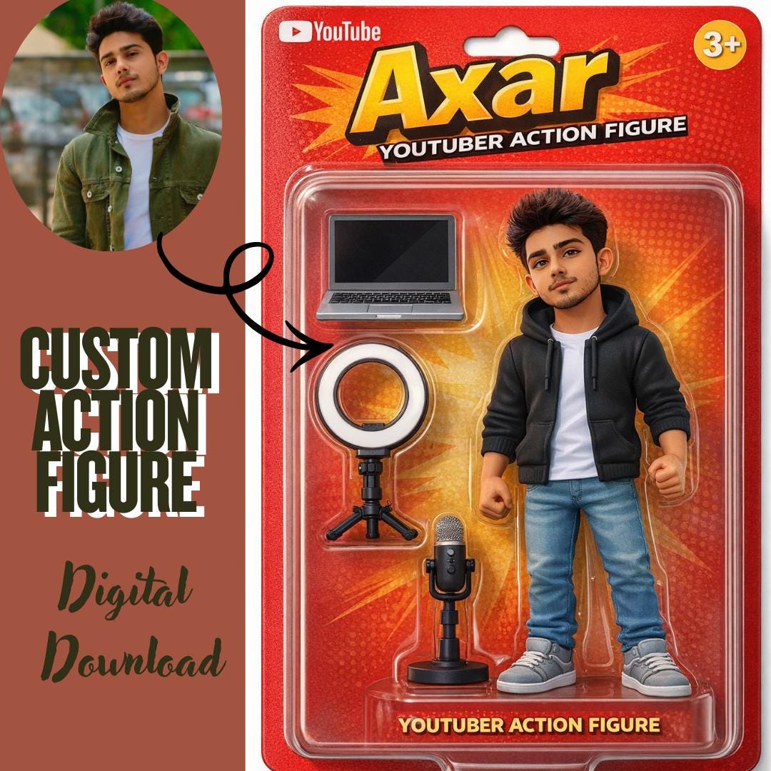 Custom Action Figure Photo, Personalized Doll Starter Pack Portrait ...