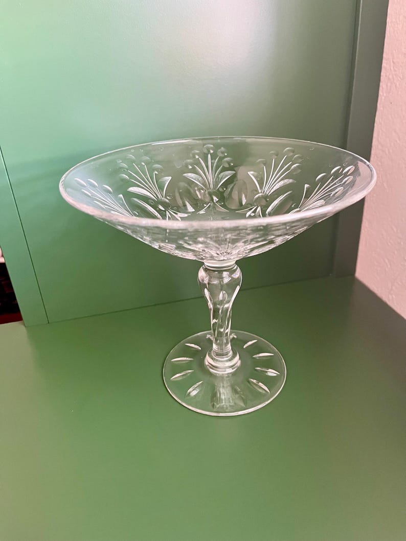 Rare Vintage Stuart England Crystal Darlington Compote Pedestal Bowl - Etsy